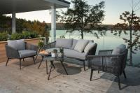 China Outdoor Furniture Sofa Set Woven Rope And Aluminum 1+2+3 Seats Garden Sofa for sale