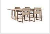 China OEM Nordic Simple Outdoor Teak Wood Dining Table And Chairs for sale