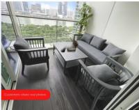 China Dark Gray Aluminum Alloy Frame Modern Outdoor Garden Furniture Dining Set for sale