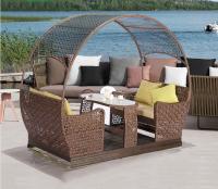 China Metal Frame 4 Person Glider Swing With Table Rain Proof And Sun Proof for sale