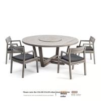 China Nordic Modern Round And Rectangle Teak Outdoor Dining Table For 10 for sale