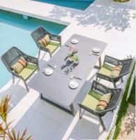 China Outdoor Furniture Rattan Chair and Aluminum Dining Table for Restaurant Outdoor Dining for sale