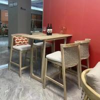 China 2024 New Design Teak Wood Table With Wicker Chairs Set for sale