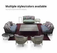China Soft Doll Cotton Cushion Modern Style Garden Rope Rattan Sofa Sets For Balcony Patio for sale