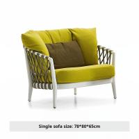 China Soft Doll Cotton Cushion Modern Style Garden Rope Rattan Sofa Sets For Balcony Patio for sale