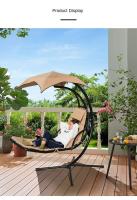 China Metal Steel Outdoor Hanging Lounge Chair Swing Lounger With Solid Thick Swing Hammock And Base for sale