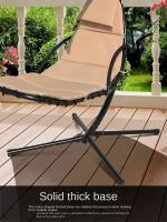 China Metal Steel Outdoor Hanging Lounge Chair Swing Lounger With Solid Thick Swing Hammock And Base for sale