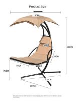 China Metal Steel Outdoor Hanging Lounge Chair Swing Lounger With Solid Thick Swing Hammock And Base for sale