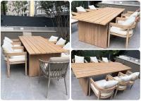 China Nordic Outdoor Villa Teak Wood Dining Chair And Table Set for sale