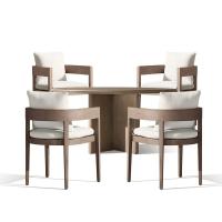 China Nordic Outdoor Villa Teak Wood Dining Chair And Table Set for sale