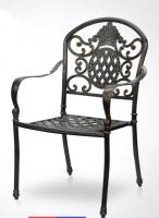 China 65*65*90cm Cast Aluminium Stacked Chairs for Dining Restaurant Outdoor Garden Balcony for sale