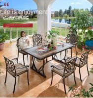 China 65*65*90cm Cast Aluminium Stacked Chairs for Dining Restaurant Outdoor Garden Balcony for sale
