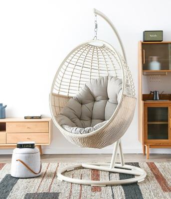 China Q195 Carbon Steel Frame Single Hanging Egg Shaped Basket Chair for sale