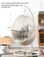 China Q195 Carbon Steel Frame Single Hanging Egg Shaped Basket Chair for sale