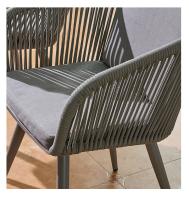 China Outdoor Balcony Patio Furniture Set With Aluminium Table And Woven Rope Chairs Nordic Style for sale
