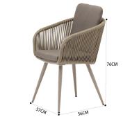 China Outdoor Balcony Patio Furniture Set With Aluminium Table And Woven Rope Chairs Nordic Style for sale