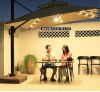 China Double Canopy Beach Umbrella With LED Light for sale