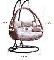 China Patio Outdoor Double Hanging Swing Chair for sale