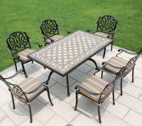 China Outdoor Garden Balcony Table Sets Cast Aluminum Camping Picnic Dining Table for sale