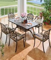 China Outdoor Garden Balcony Table Sets Cast Aluminum Camping Picnic Dining Table for sale