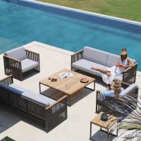 China Aluminium Alloy Frame Woven Rope Outdoor Dining Set Garden Furniture for sale