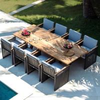 China Aluminium Alloy Frame Woven Rope Outdoor Dining Set Garden Furniture for sale