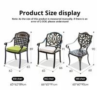 China Waterproof Garden Cast Aluminum Patio Dining Table Chair Set for Outdoor Furniture for sale