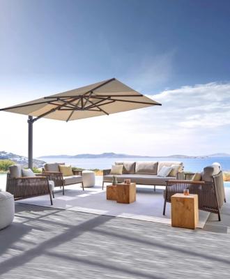 China Nordic Style Aluminum Frame Modular Rattan Garden Furniture Sofa for sale