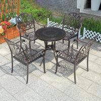 China Waterproof Garden Restaurant Cast Aluminum Table Chair Set For Outdoor Terrace Dining for sale