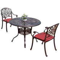 China Waterproof Garden Restaurant Cast Aluminum Table Chair Set For Outdoor Terrace Dining for sale