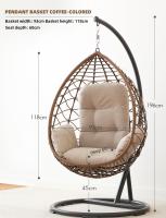 China Cyclamen Patio Garden Rattan Egg Garden Swing Chair Single 196*105CM for sale