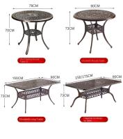 China Cast Aluminum Outdoor Dining Set Table And Chairs Corrosion Resistant for sale