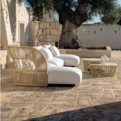 China High Rebound Sponge Cushion Luxury Rattan Corner Dining Set Customized for sale