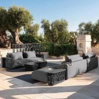 China High Rebound Sponge Cushion Luxury Rattan Corner Dining Set Customized for sale
