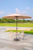 China 200g Polyester Fabric Round Large Garden Parasols Umbrella With Stainless Steel Pole for sale