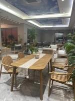 China Modern Nordic Teak Wood Aluminium Garden Sofa Dining Set for sale