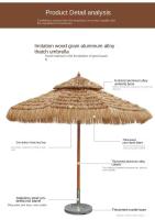 China Sun Protected Parasol Artificial Straw Double Top Patio Tiki Thatch Umbrellas for sale
