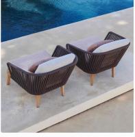 China PE Rattan Outdoor Patio Furniture Sets With Solid Teak Wood Frame for sale