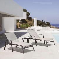 China Morden Sun Resistant Aluminum Pool Chaise Chairs With Adjustable Backrest for sale