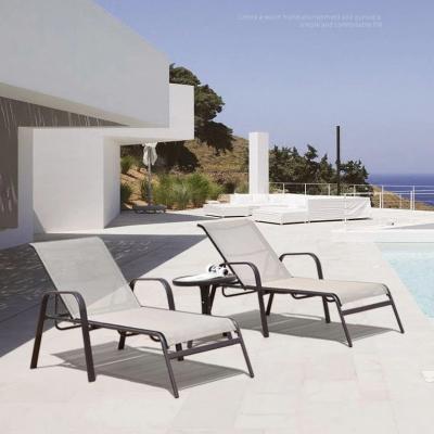China Morden Sun Resistant Aluminum Pool Chaise Chairs With Adjustable Backrest for sale