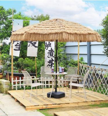China Courtyard Beach Parasol With Straw Thatch for sale
