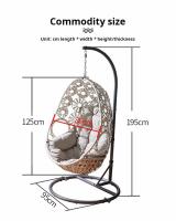 China Olefin High Elastic Cushion Wicker And Metal Patio Egg Chair For Leisure Sleep for sale
