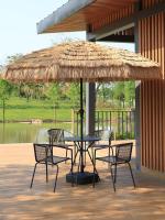 China Courtyard Beach Parasol With Straw Thatch for sale