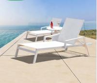 China Brushed Silver Aluminum Frame Outdoor Chaise Lounge Swimming Pool Lounge Chair for sale