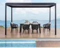 China Villa Garden Opening Louver Roof Sunshade Aluminum Alloy Outdoor Pergola And Gazebo 3.0*3.0M for sale