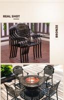 China Courtyard Cast Aluminum Patio Barbecues Table And Chairs Sets for sale