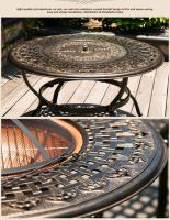 China Courtyard Cast Aluminum Patio Barbecues Table And Chairs Sets for sale