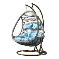 China Rattan Furniture Garden Hanging Egg Swing Chair 2 Person With Q195 Carbon Steel Frame for sale