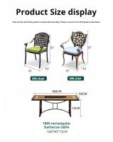 China Tile Pattern Patio Dining Set Rectangel Picnic Table With Fire Pit for sale
