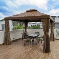 China Metal Frame Canopy Outdoor Gazebo Wind Resistant Heat Insulation for sale